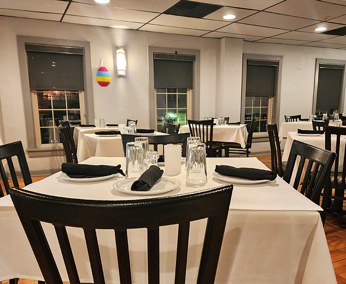 Another dining room view showcasing the elegant simplicity that lets the food remain the undisputed star of the show.