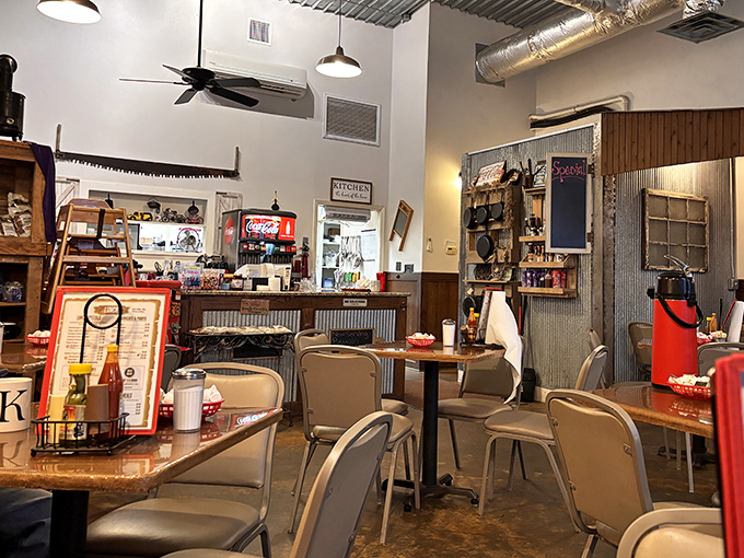 The dining area feels like someone's well-loved kitchen, where comfort trumps pretension and the food speaks louder than any fancy design ever could.