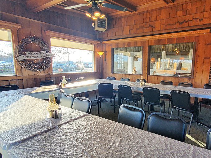A private dining area where memories are made between bites. Those windows frame the Ohio countryside like it's a painting commissioned just for your dinner.