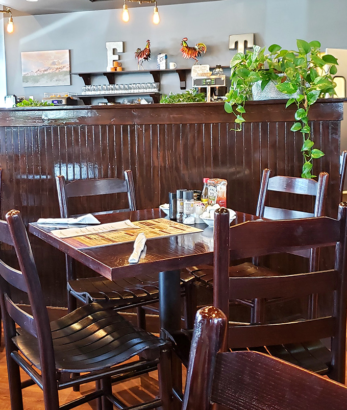 Cozy seating arrangements invite lingering conversations over coffee refills&mdash;the kind where you solve all the world's problems by noon.