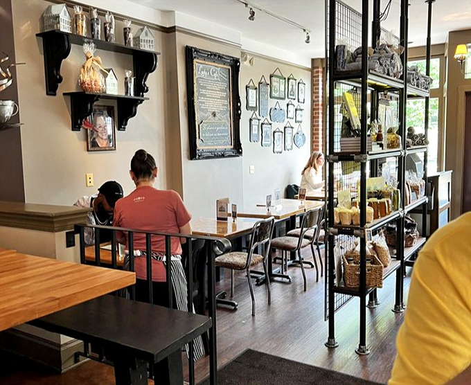 Industrial-chic meets cozy comfort in this thoughtfully designed space where every detail feels both purposeful and perfectly relaxed.