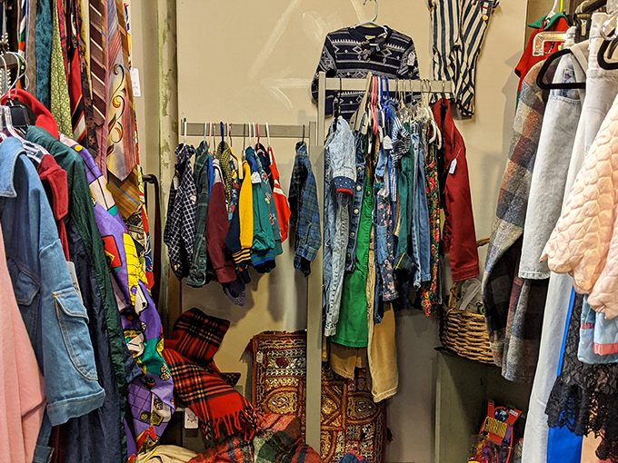 Vintage clothing tetris &ndash; where every colorful piece fits perfectly into the aesthetic puzzle. Pattern mixing before Instagram made it cool.