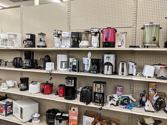 The small appliance graveyard where coffee makers get their second chance. Someone's morning routine is about to get an affordable upgrade.