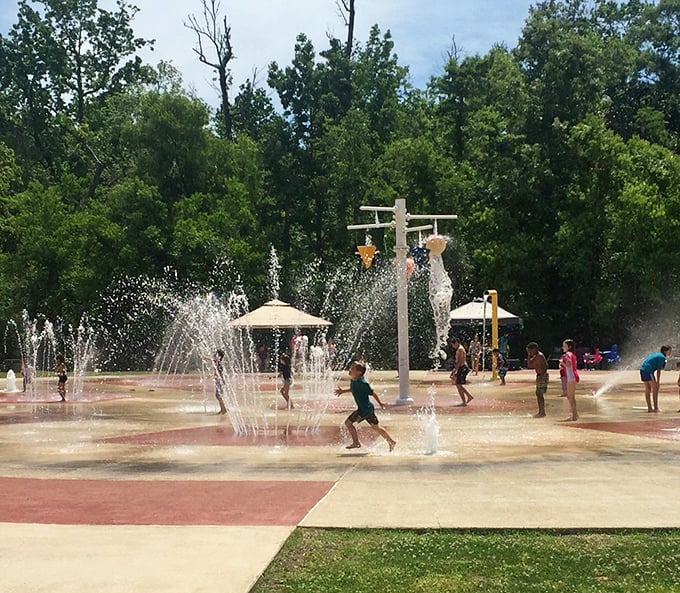 The splash pad offers summer joy for visiting family&mdash;because in Abbeville, entertaining the grandkids doesn't require dipping into your emergency fund.
