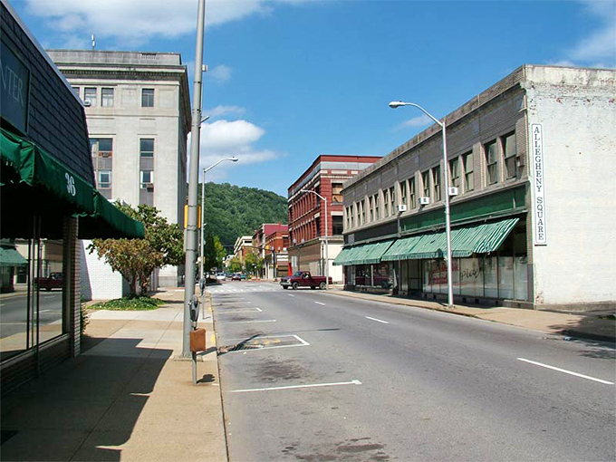 Main Street's gentle curve reveals Oil City's architectural timeline, where each storefront represents a chapter in Pennsylvania's small-town narrative.