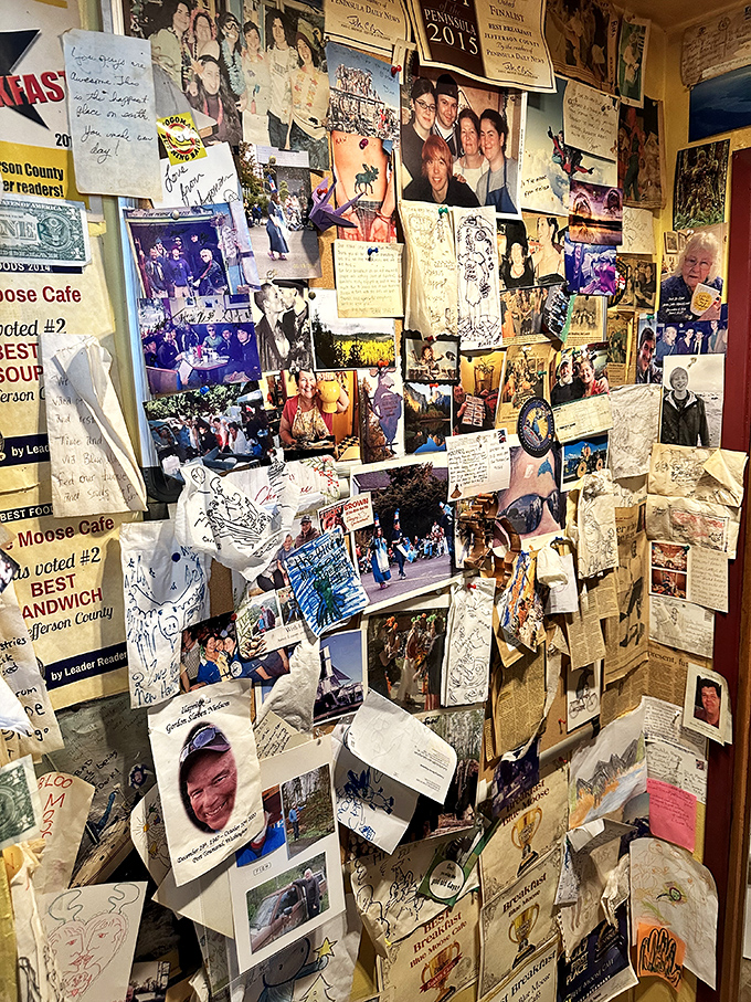 This memory wall is Port Townsend's analog Facebook &ndash; a physical timeline of community connections, celebrations, and the cafe's place in local hearts.