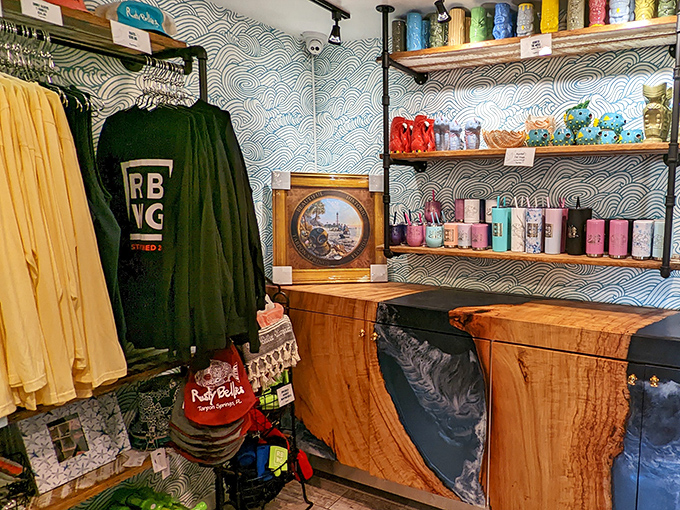 The gift shop offers the perfect souvenir &ndash; a t-shirt to replace the one that no longer fits after all that delicious seafood.