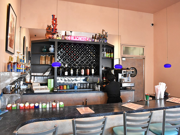 Where coffee meets wine in perfect harmony. This little bar corner proves Crest Cafe understands the full spectrum of liquid happiness.