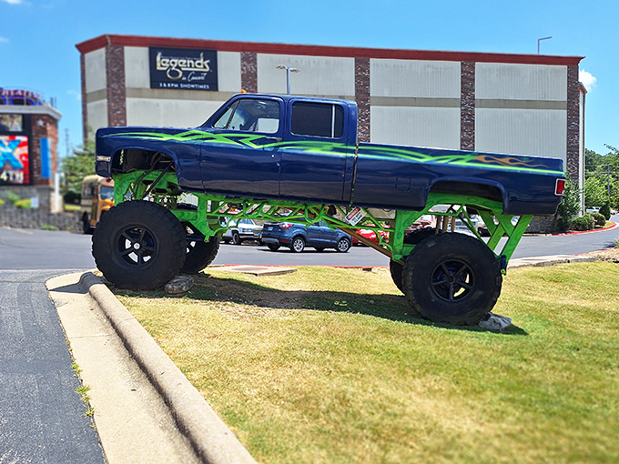 This monster truck defies gravity and common sense. When your suspension costs more than most people's entire vehicles.