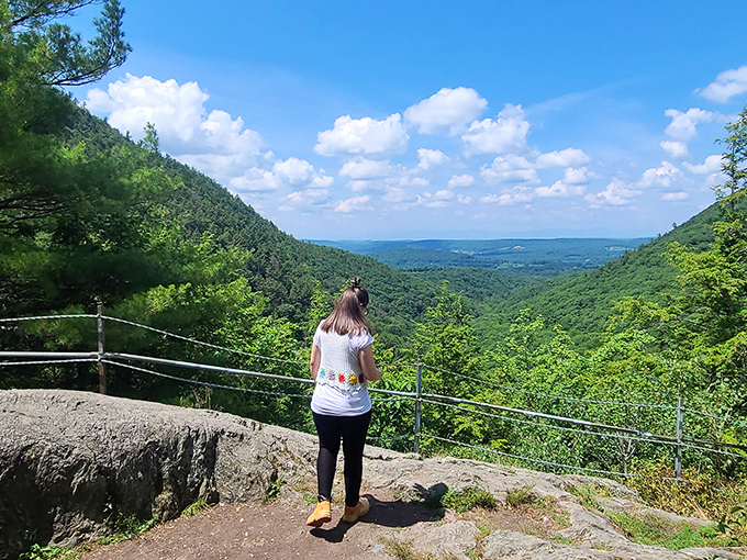 The reward for your hiking efforts: panoramic Berkshire views that stretch for miles, proving sometimes the journey and destination are equally spectacular.