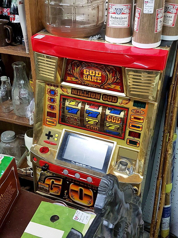 This vintage pachislot machine offers the thrill of Vegas without leaving Ohio. Yesterday's gambling technology, today's conversation piece!