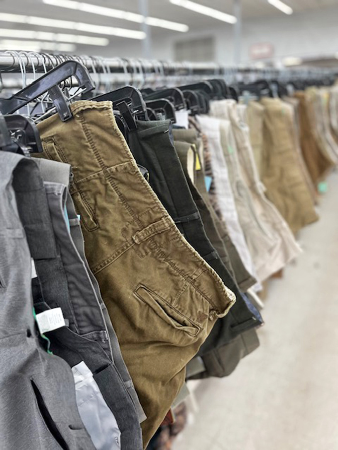 The pants parade offers everything from work-ready khakis to "I wore these once before my waistline objected" dress slacks.
