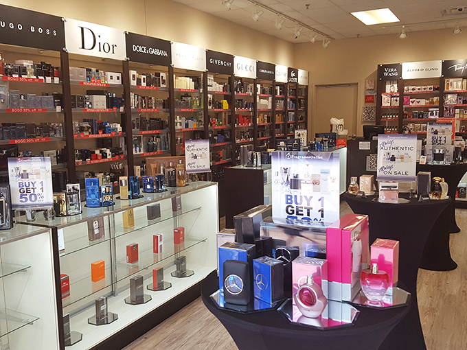 This perfume counter isn't just selling scents&mdash;it's offering bottled confidence at buy-one-get-one prices. Designer fragrances without the department store markup? Yes, please!