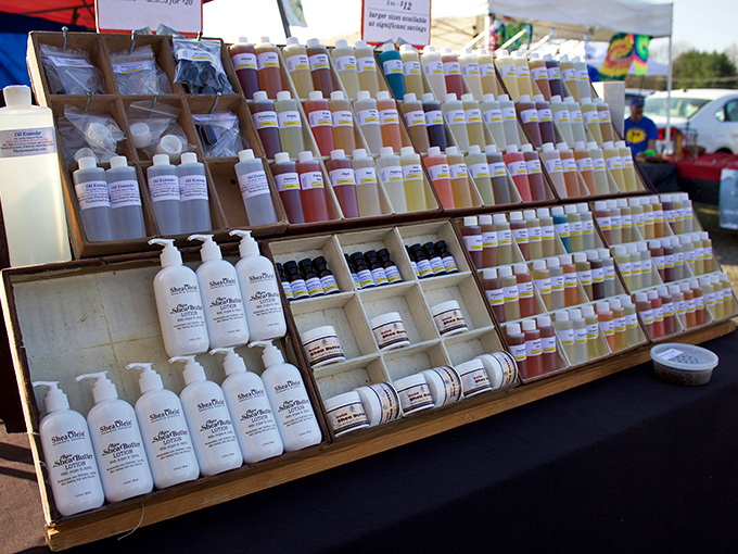 Artisanal soaps and lotions lined up like soldiers &ndash; because sometimes self-care comes in small-batch bottles from someone who knows your skin better than you do.