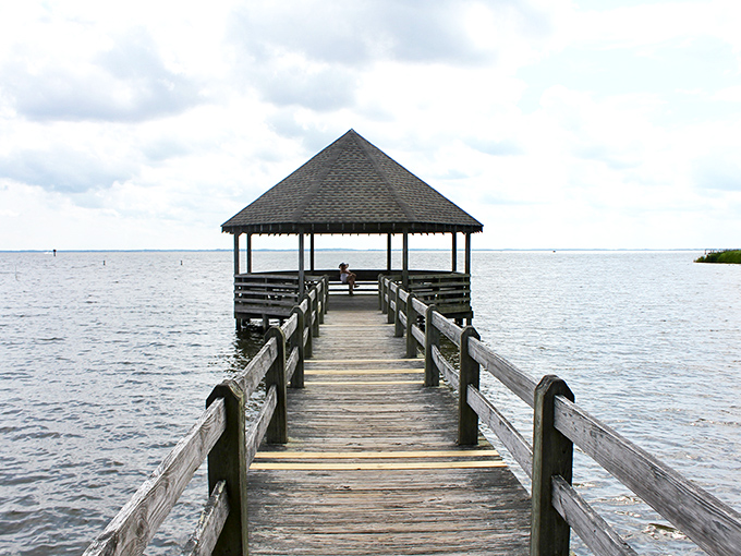 This peaceful pier stretches into Currituck Sound, offering a quiet moment of reflection with views that make smartphone cameras work overtime.