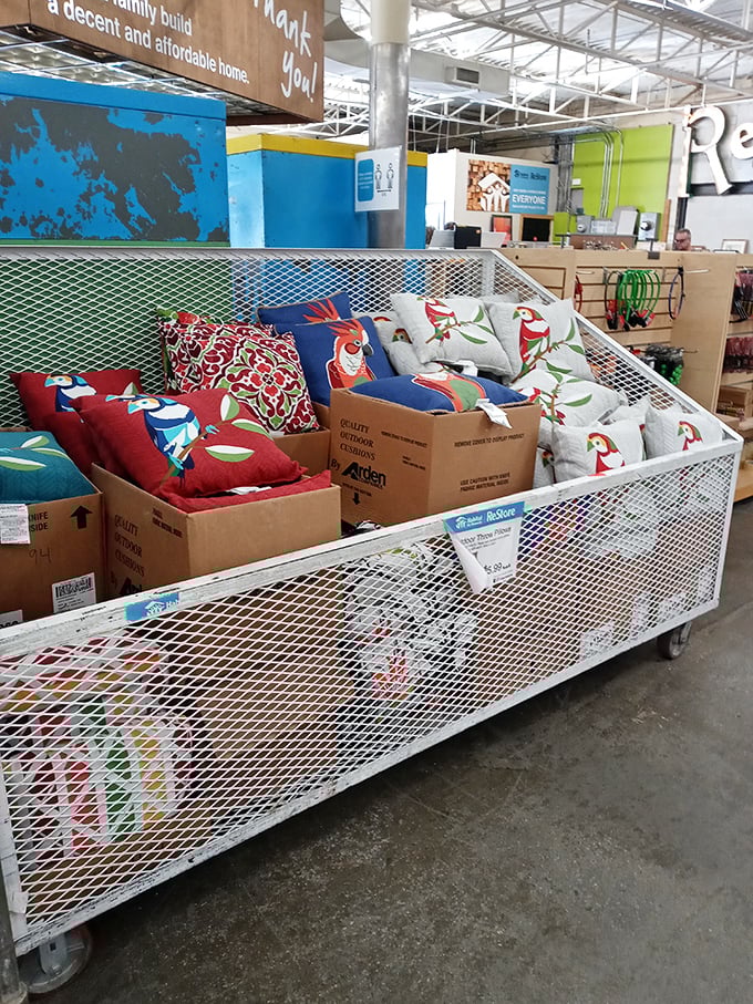 Seasonal pillows bring pops of color to the floor, proving that refreshing your decor doesn't require a decorator's budget.