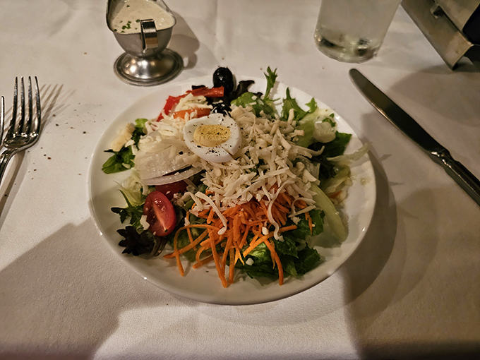 Even the salad at Bern's performs above its pay grade, with fresh ingredients arranged like a colorful garden on your plate.