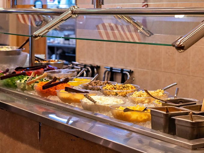 The salad bar&mdash;where good intentions meet delicious reality. A rainbow of toppings waiting to transform ordinary lettuce into extraordinary lunch.