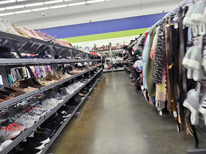 The shoe aisle—where footwear fantasies come true without the designer price tags attached.