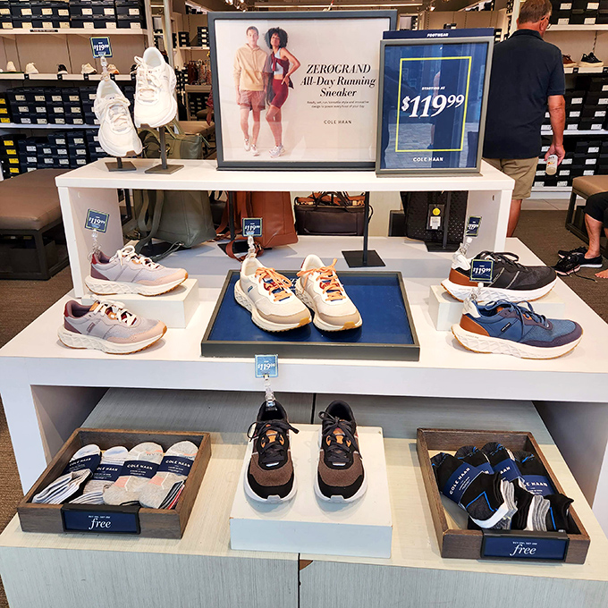 Cole Haan's display of stylish yet comfortable footwear proves you don't need to sacrifice your feet or your finances for fashion.