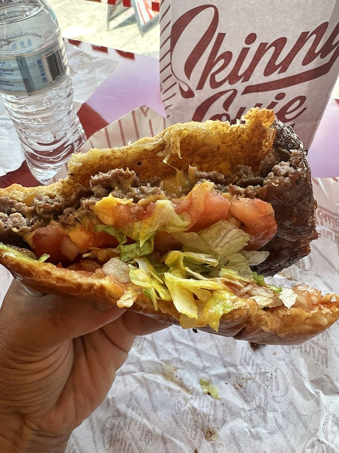 When a burger reveals its inner secrets, you know you're witnessing something special. Hello, beautiful cross-section.