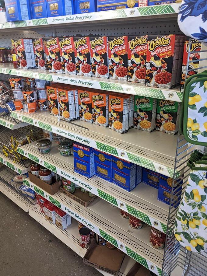 Mac and cheese heaven! The pasta aisle offers comfort food classics that transform any weeknight dinner into a nostalgic feast.