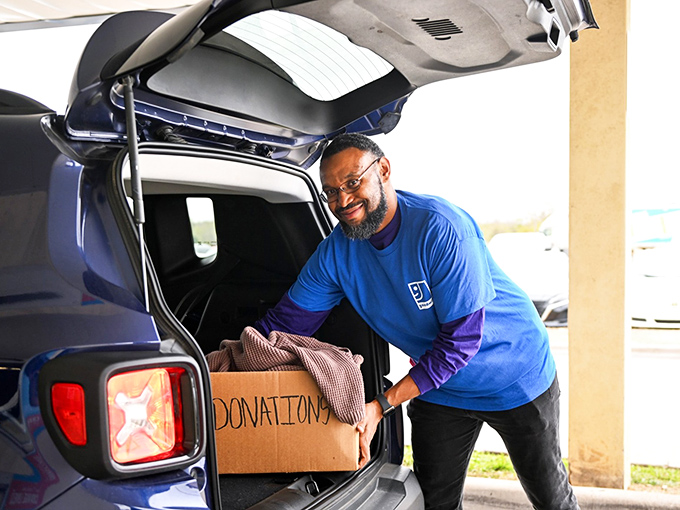 A friendly face ready to help you navigate this wonderland of secondhand treasures and unexpected finds throughout the store.