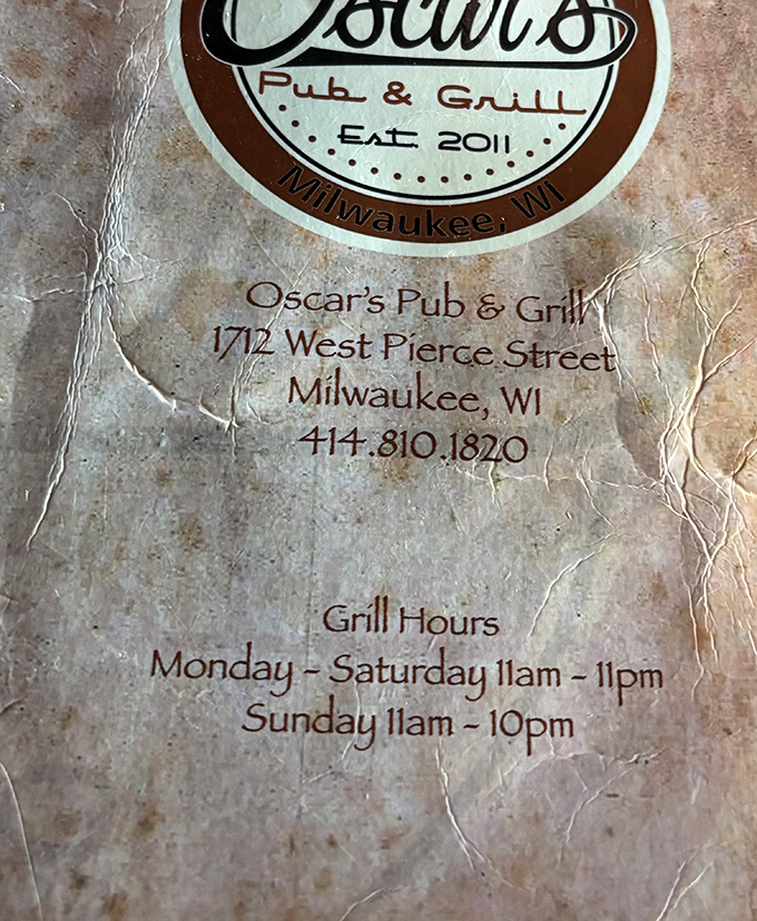 The menu reveals Oscar's was established in 2011, proving that legends don't need decades to establish themselves&mdash;just perfect burger recipes.