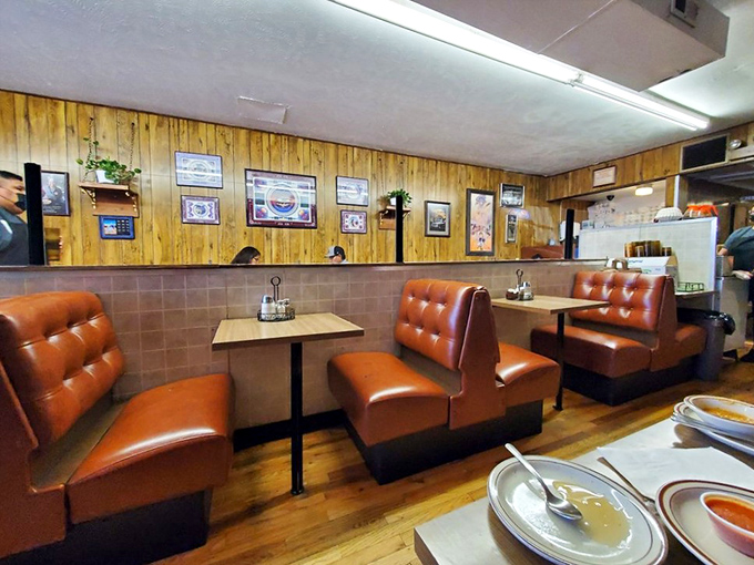 These classic booths have cradled countless satisfied diners over the years, each one leaving fuller and happier than they arrived.