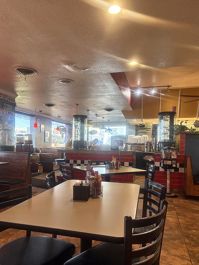 Morning light filtering through windows onto tables that have hosted everything from first dates to retirement celebrations.