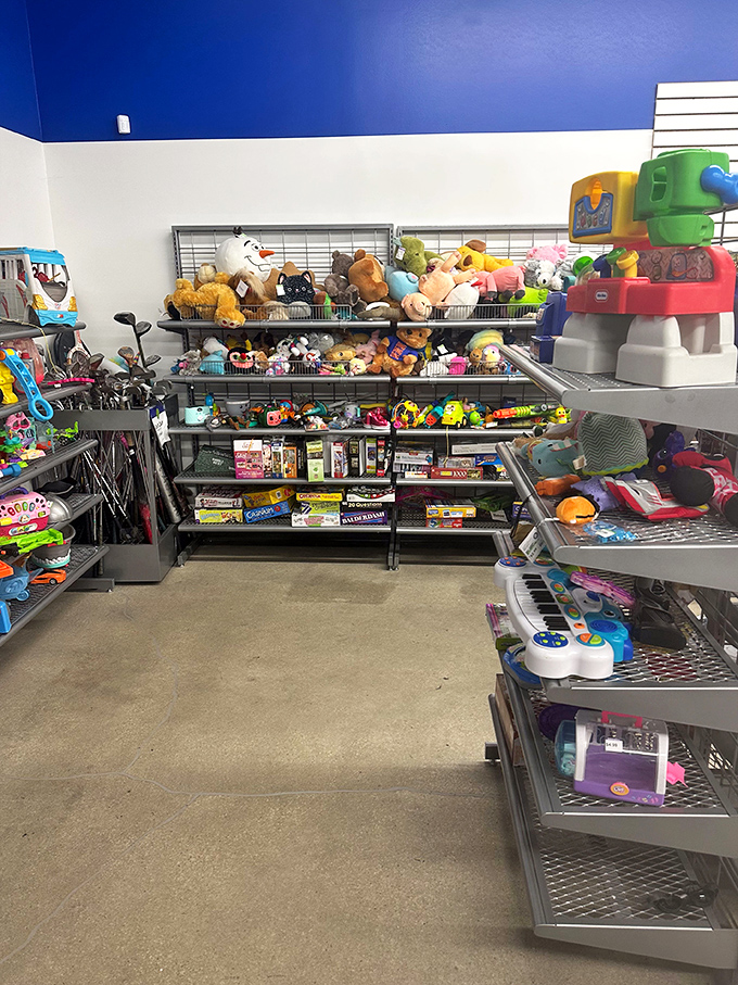 A toy department that's part nostalgia trip, part treasure hunt. That Fisher-Price phone you had in 1985? It's probably waiting for you here.