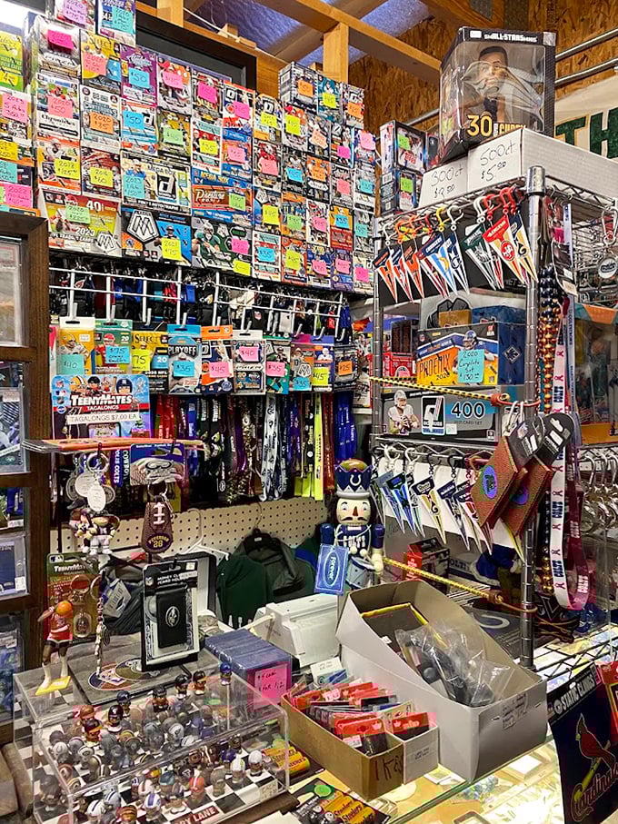 Sports memorabilia heaven where die-hard fans can find that missing piece to complete their shrine to athletic greatness.