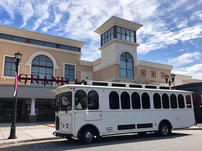 The trolley adds vintage charm while solving the "my feet are killing me" crisis that inevitably strikes halfway through shopping adventures.