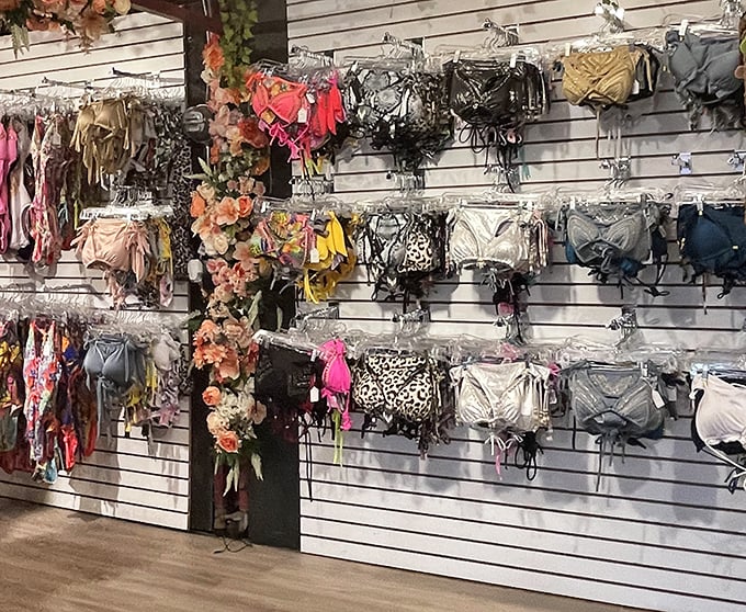 A wall of swimwear that answers the eternal Florida question: "But what will I wear to the beach after I've eaten my weight in empanadas?"