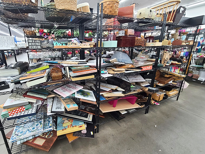 Books and wall art create the perfect browsing storm&mdash;literary treasures and decorative statements that once adorned someone else's shelves.