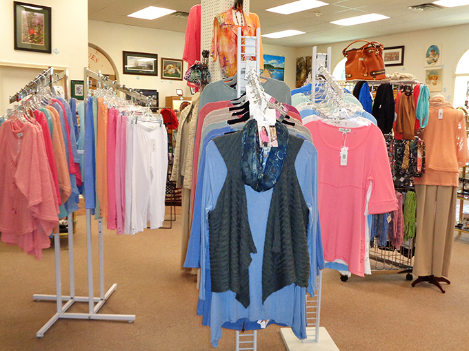 The vintage clothing section offers everything from practical pastels to statement pieces, proving that yesterday's fashion always finds its way back to tomorrow's closet.