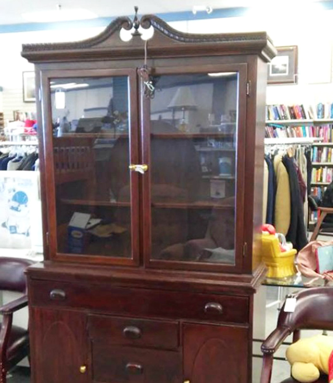 This isn't just furniture&mdash;it's time travel. A handcrafted china cabinet that whispers of Sunday dinners and family heirlooms, waiting for its next home.