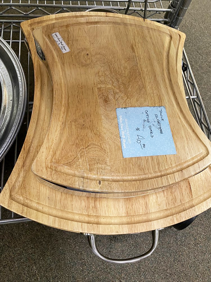 A cutting board with character and stories to tell. The knife marks are just culinary battle scars from meals past.