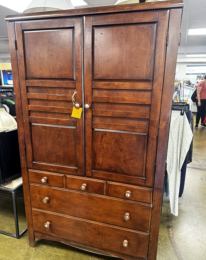 This isn't just a wardrobe—it's a portal to Narnia for adults. Solid craftsmanship that whispers tales of generations past.