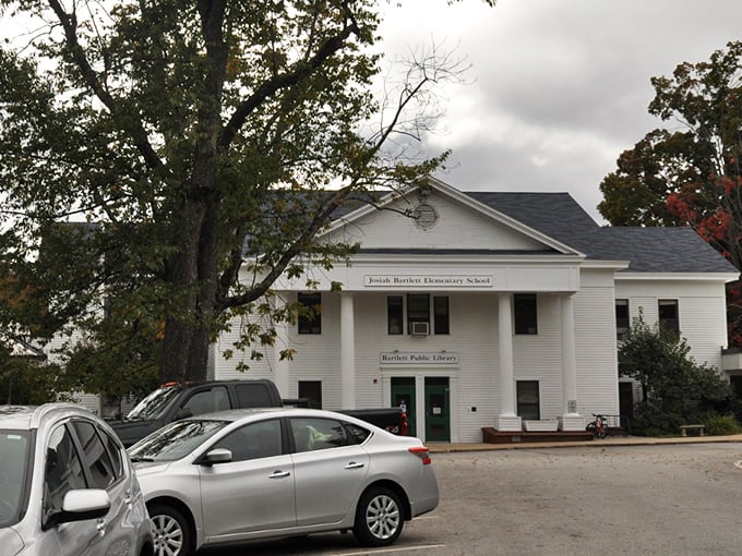 The Bartlett Public Library welcomes readers with the kind of dignified white columns that suggest all the best stories await inside.