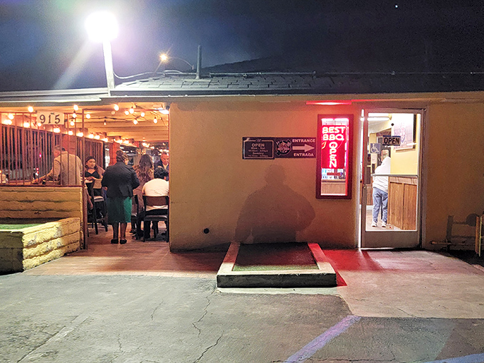 Best Bar-BQ's humble exterior glows with promise after dark. Sometimes the most unassuming places hide the most extraordinary flavors.
