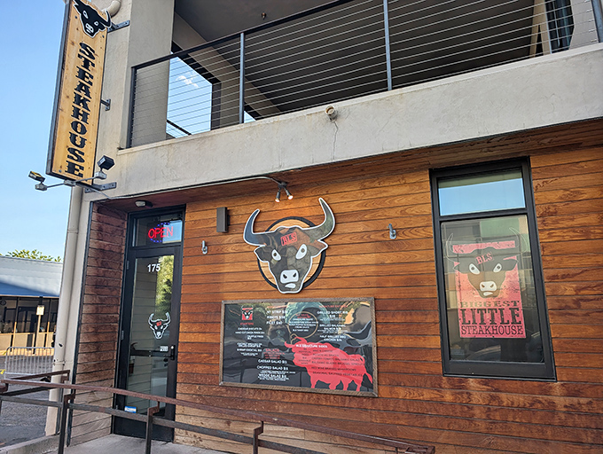 Bold signage announces a modern steakhouse that takes Reno's nickname and runs with it deliciously.