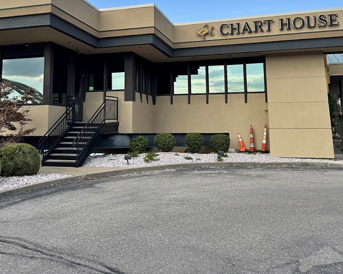 Sleek and sophisticated, this entrance welcomes you to a dining experience where river views meet exceptional fresh seafood.