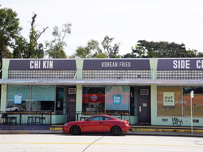 Chi-Kin's playful mural perfectly captures the fun fusion of Korean techniques with American comfort food.