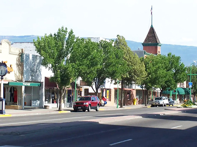 Delta's historic downtown corner building with that distinctive tower proves charming architecture doesn't require expensive everything else.