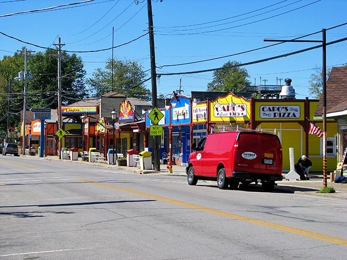 Geneva-on-the-Lake's colorful storefronts bring a carnival atmosphere to this lakeside retreat. Cotton candy for the eyes!