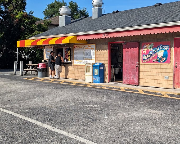 Hazel's striped awning has sheltered generations of hot dog lovers &ndash; proof that sometimes the simplest pleasures have the most staying power.