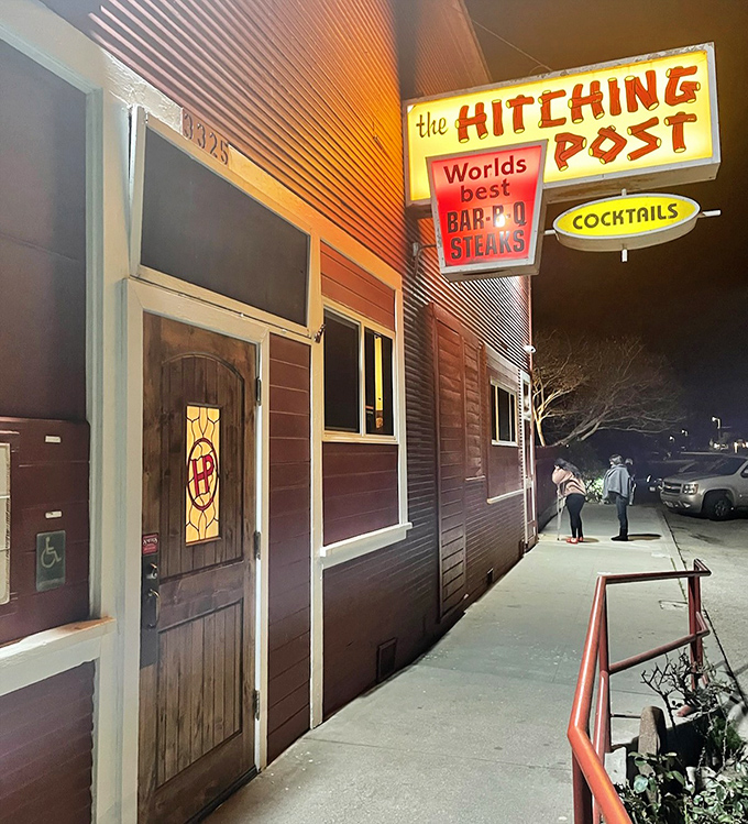 That bold yellow sign makes a promise about world's best steaks &ndash; and delivers.