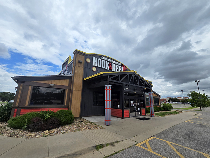 Hook & Reel's industrial-chic design promises serious seafood business with modern flair and authentic Louisiana-style cooking techniques.