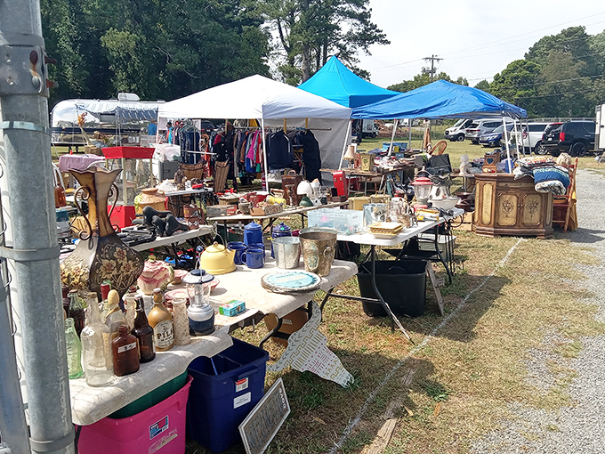 Tents and tables transform this lot into treasure hunter paradise, where every weekend brings new discoveries and adventures.